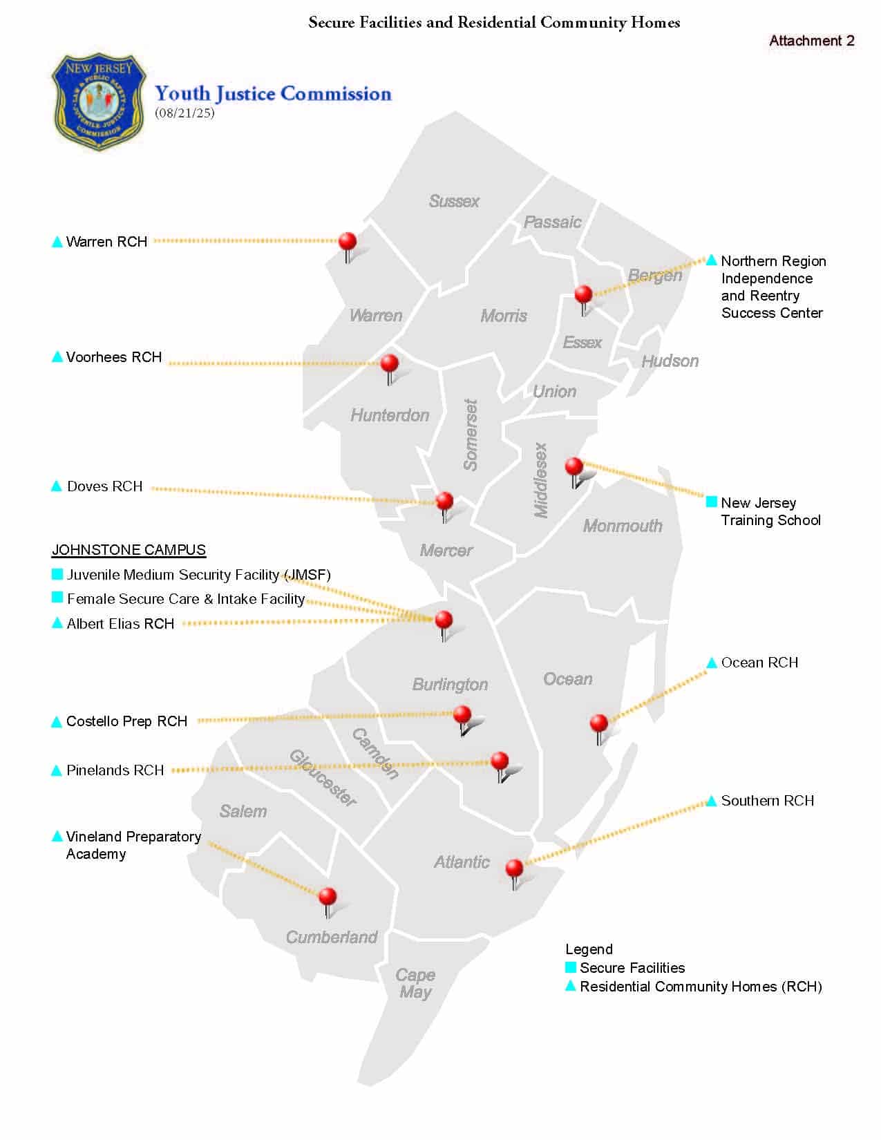 Youth Justice Commission Facilities - New Jersey Office of Attorney General